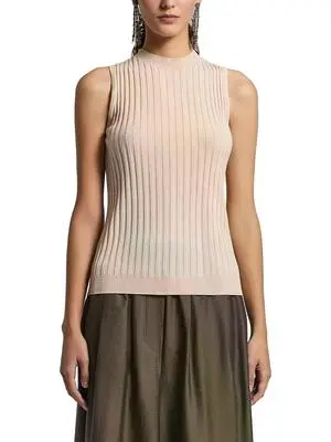 Peserico Sleeveless Ribbed Top - Neutrals