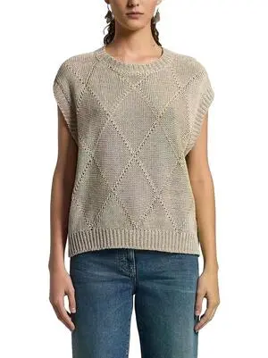 Peserico Open-knit Diamond Vest - Neutrals