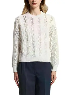 Peserico Sequin Cable Knit Sweater - Neutrals
