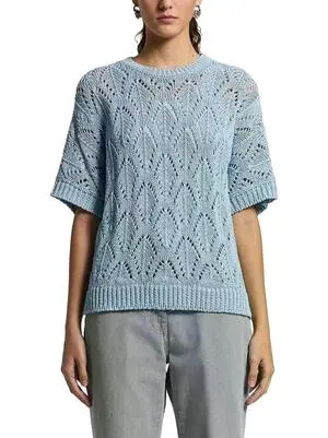 Peserico Openwork Knit Top - Blue