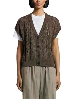 Peserico Cordonet Cardigan - Brown