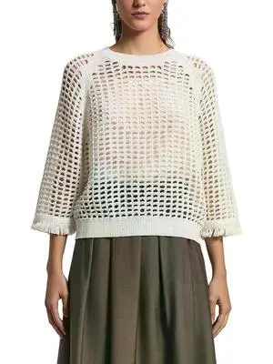 Peserico Sequined Cordonet Sweater - Neutrals