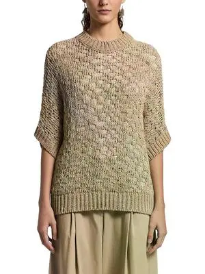 Peserico Open-knit Short-sleeved Sweater - Neutrals
