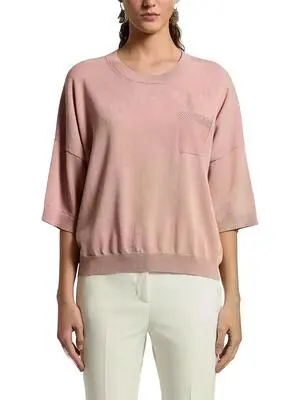 Peserico Cotton Pocket Sweater - Pink