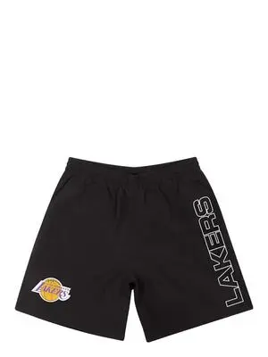 Mitchell & Ness Nba Los Angeles Lakers Nylon Shorts - Black