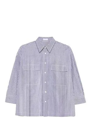 Brunello Cucinelli Striped Pocket Shirt - Blue
