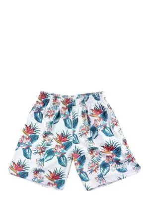 Mitchell & Ness Nba Chicago Bulls Floral-print Shorts - White