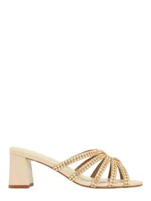 NICOLI Embellished Strappy Mules - Neutrals