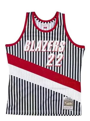 Mitchell & Ness Nba Clyde Drexler Striped Swingman Vest - Black
