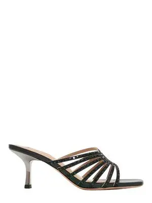 NICOLI Eirdis Embellished Strap Mules - Black