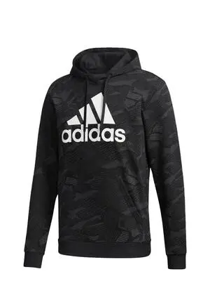 Adidas Logo-print Hoodie - Black