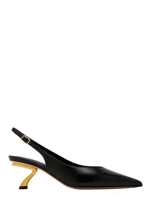 FERRAGAMO Pointed-toe Leather Pumps - Black