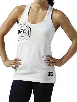 REEBOK Ufc Ufan Racerback Tank Top - White