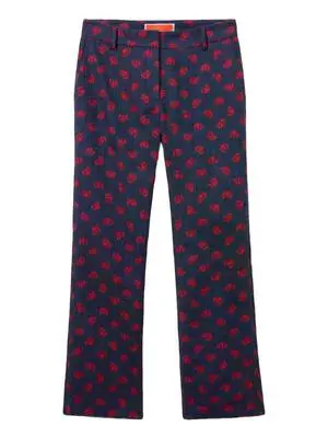 La DoubleJ Floral Cigarette Trousers - Blue