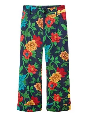 La DoubleJ Floral Print Trousers - Blue