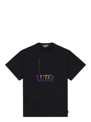 IUTER Hand Graphic-detail Cotton T-shirt - Black