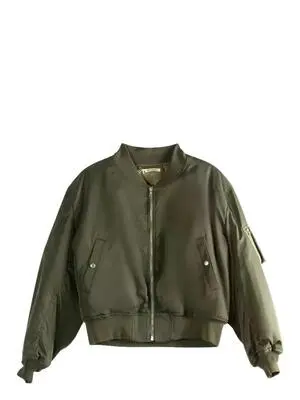 Auralee Zip-up Bomber Jacket - Green