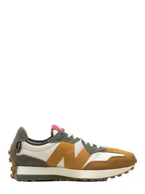 NEW BALANCE 327 Suede-detail Sneakers - Brown