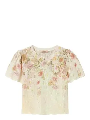 TWINSET Floral-pattern Knitted Top - Neutrals