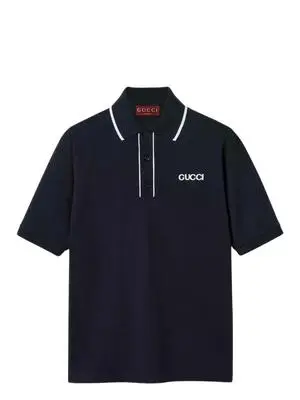 Gucci Contrasting-trim Polo Shirt - Blue