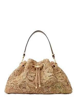 JIMMY CHOO Floral Bon Bon Bucket Bag - Neutrals