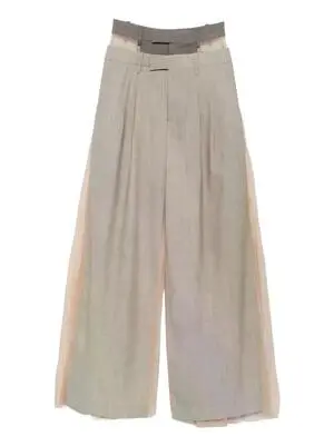 Erika Cavallini Pleated Wide Leg Trousers - Grey