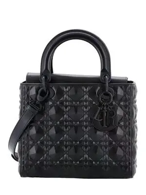 DIOR Lady Dior Diamond Motif Cannage Calfskin Medium Shoulder Bag