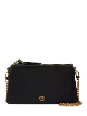 Pinko Zip Satchel Crossbody Bag - Black