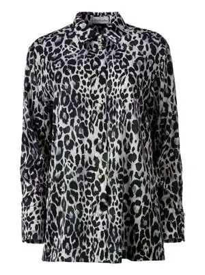 MIA PECULIAR Printed Long Sleeve Shirt - Black