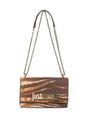 Just Cavalli Tiger-Print Shoulder Bag Brown