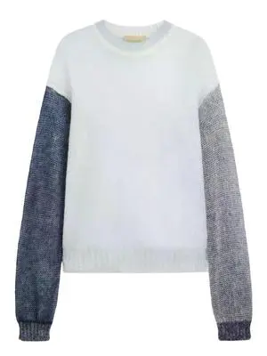 Momoni Colour-Block Ribbed Sweater Blue