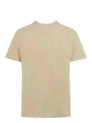 Momoni Ribbed Knit T-shirt - Neutrals