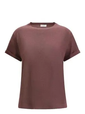 Brunello Cucinelli Rolled-sleeve T-shirt - Brown