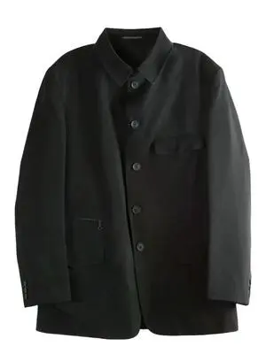 Yohji Yamamoto Button-up Gabardine Jacket - Black