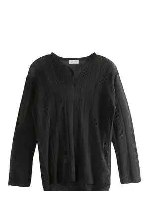 Yohji Yamamoto Henry V-neck T-shirt - Black