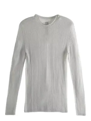 Rick Owens Ribbed-knit Semi-sheer T-shirt - Grey