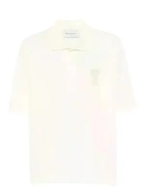 Ami Logo-appliqué Polo Shirt - Neutrals
