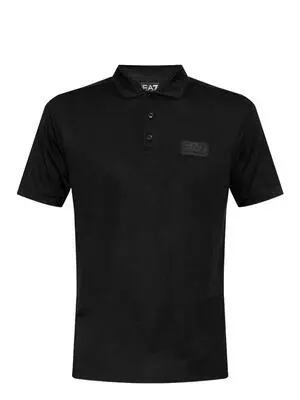 Emporio Armani Button Logo Polo Shirt - Black