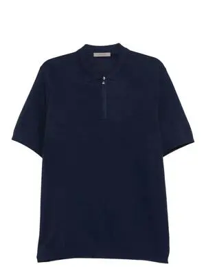 Corneliani Zip-up Polo Shirt - Blue