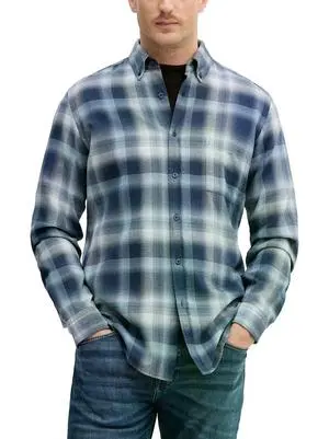 BOSS Checked Shirt - Blue