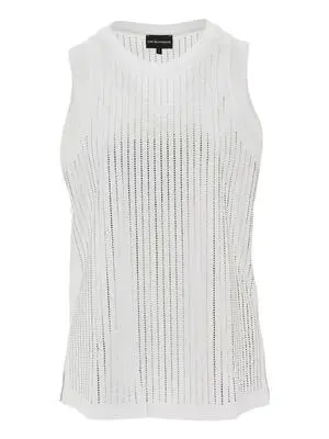Emporio Armani Perforated Tank Top - White