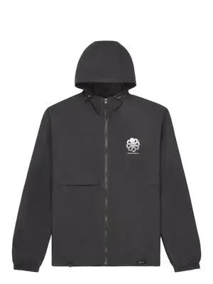 JONSEN ISLAND Hooded Graphic Print Jacket - Black
