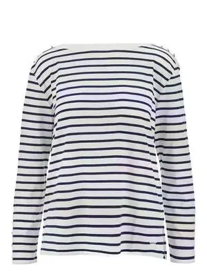 Emporio Armani Striped Long-sleeved T-shirt - White