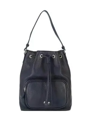 LA ROSE Leather Bucket Bag - Blue