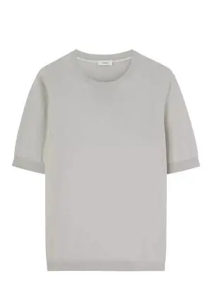 Agnona Crew-neck Knitted T-shirt - Grey