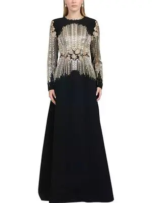 DINA MELWANI Crystal-embellished Maxi Dress - Black