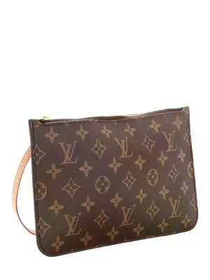 LOUIS VUITTON Neverfull Pochette Monogram Canvas Large Pouch - Brown