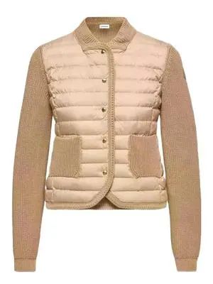 Moncler Panelled Padded Cardigan - Neutrals
