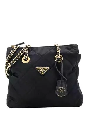 Prada Re-edition 1995 Chain Quilted Re-nylon Small Tote Bag - Black