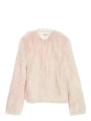 Zadig&Voltaire Freddie Curly Faux Fur Coat - Pink